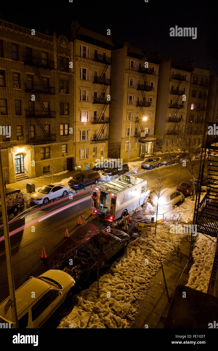 Con Edison Work Van parked on a New York Street beside a steaming ...