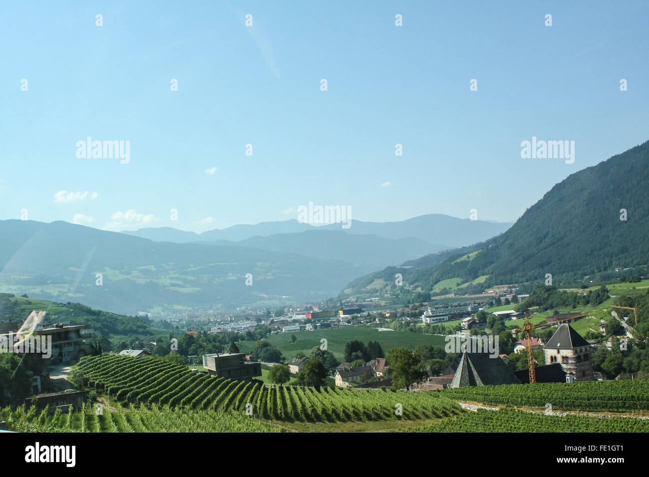Beautiful mountainous village in Alps. Top view Stock Photo - Alamy