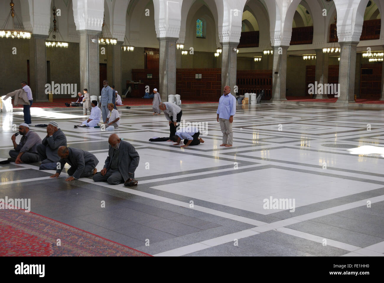 Worshipers at Masjid Quba, the very first Mosque that was built, Medina ...