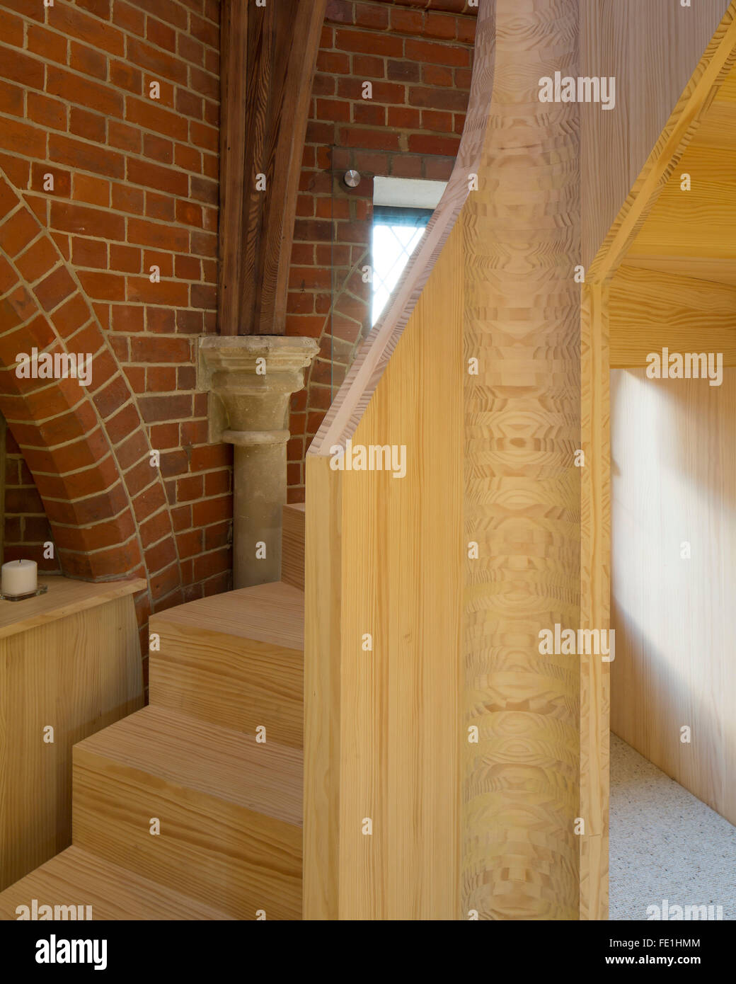 Detail of solid timber stairs. Simon Court, London, United Kingdom ...