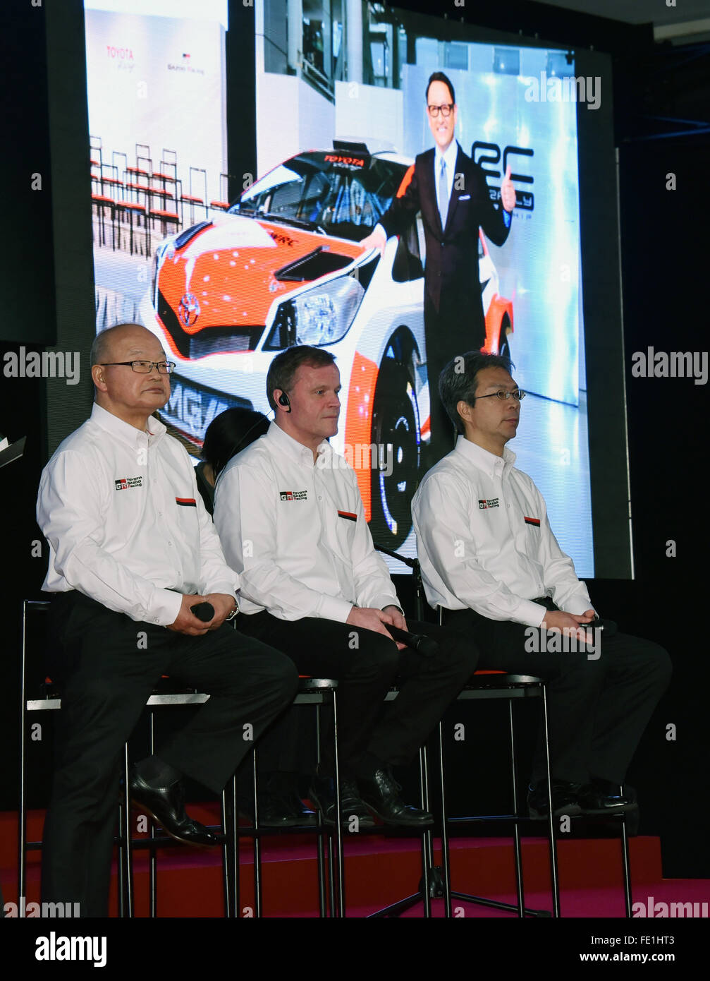 Tokyo, Japan. 4th Feb, 2016. Top members of the Toyota Gazoo Racing ...