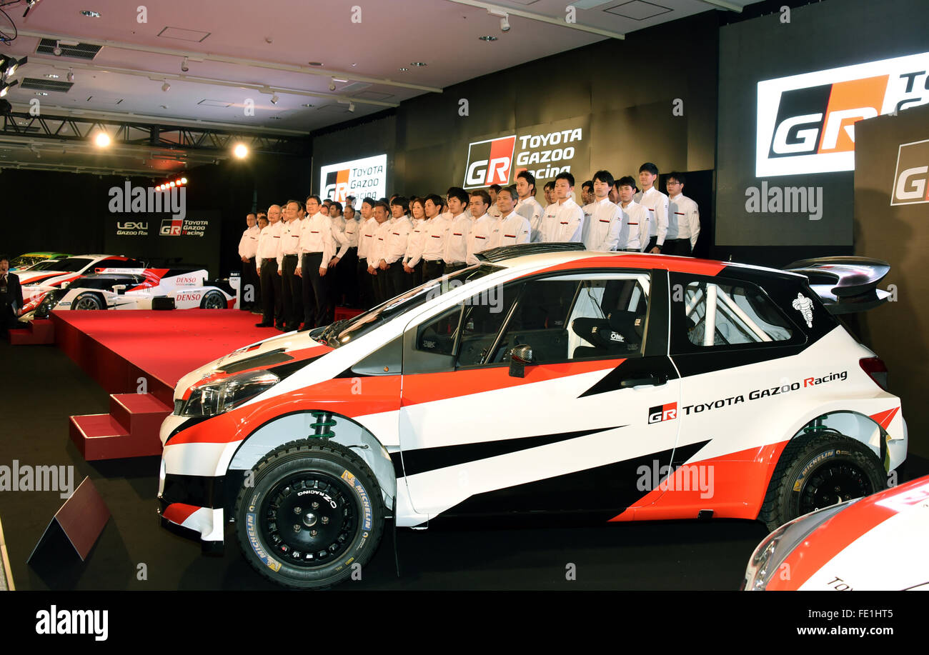 Tokyo, Japan. 4th Feb, 2016. Members of the Toyota Gazoo Racing team ...