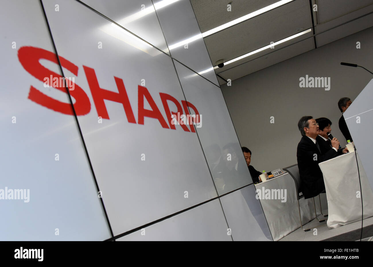 Tokyo, Japan. 4th Feb, 2016. President Kozo Takahashi of Sharp Corp ...