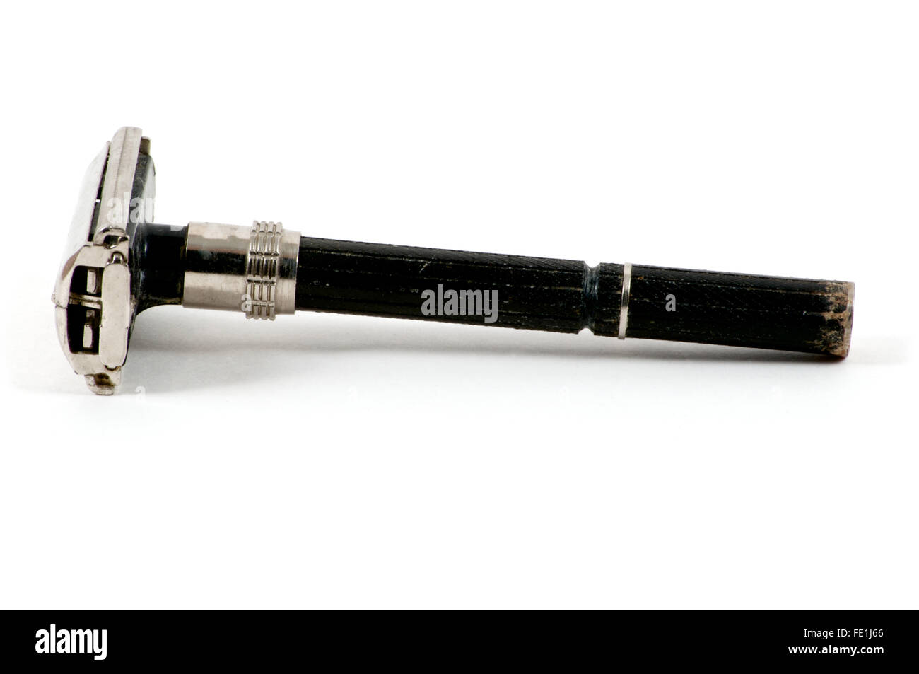 Isolated old razor with black handle over white Stock Photo - Alamy