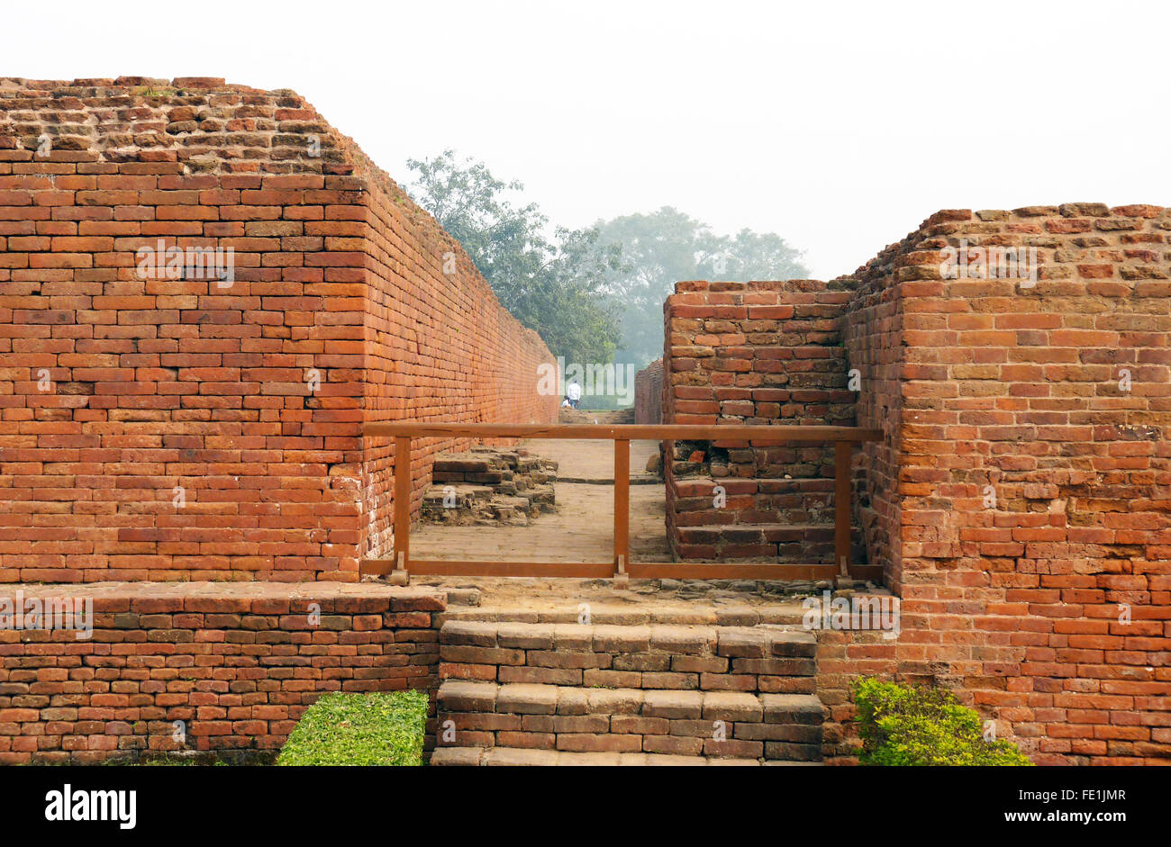 Excavated ruins of Nalanda University or Nalanda Mahavihara, a large ...