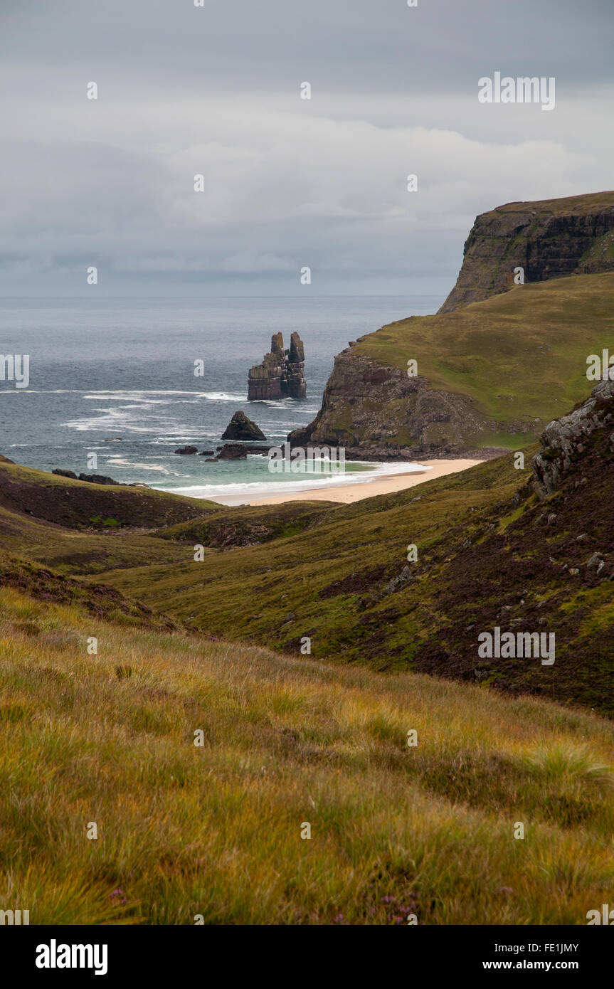 A view of Kearvaig Bay and Stack Clò Kearvaig at Cape Wrath, Sutherland ...