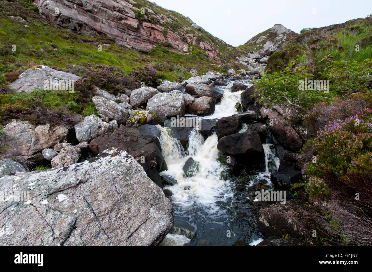 Easan Garbh waterfalls, Rhiconich, Sutherland, Scotland. August Stock ...