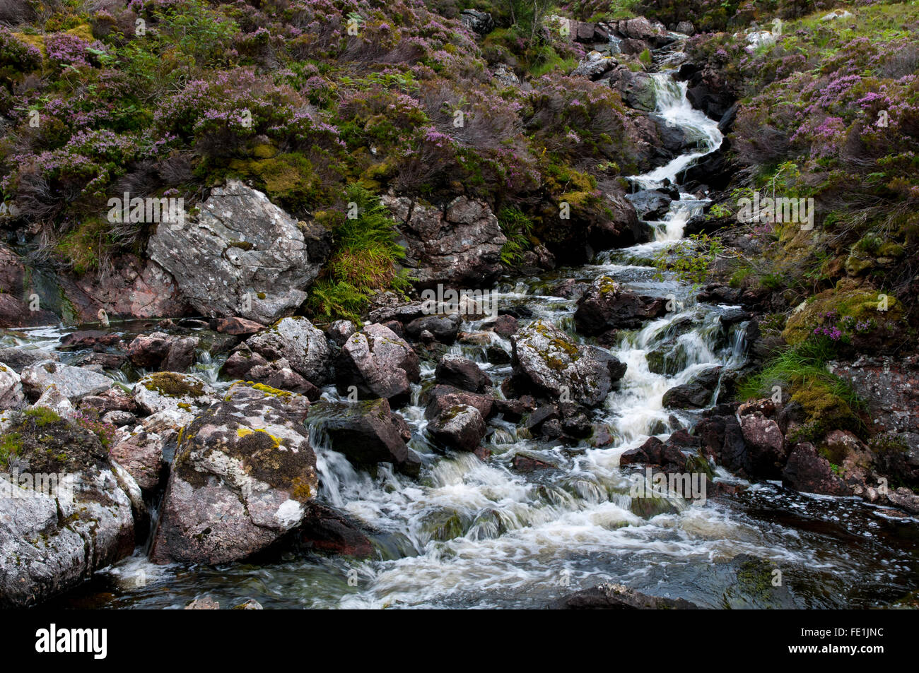 Easan Garbh waterfalls, Rhiconich, Sutherland, Scotland. August Stock ...