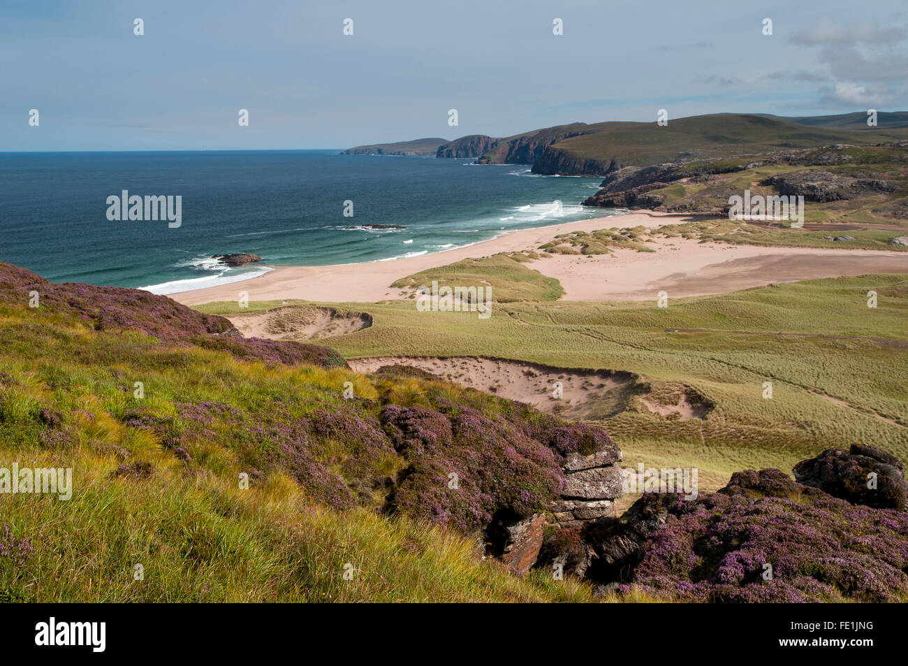 A view of the beach Tràigh Shanabhait at Sandwood Bay on the Cape Wrath ...