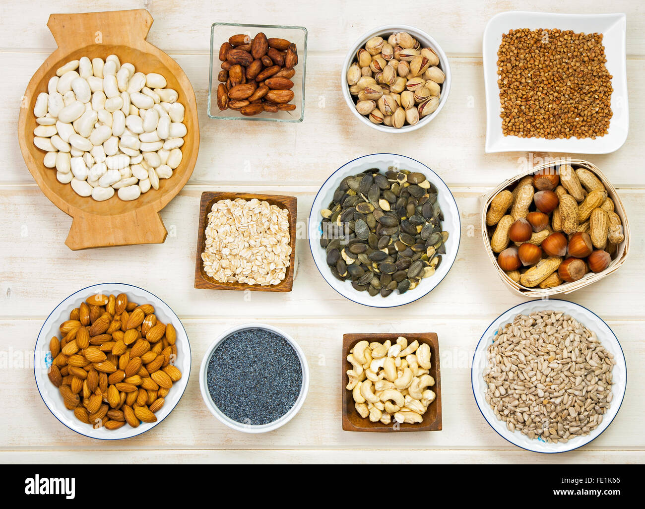 Collection natural products containing magnesium Stock Photo - Alamy