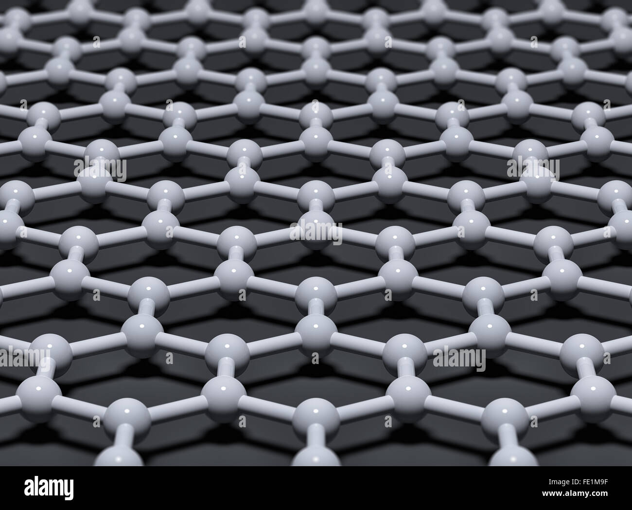 Graphene crystal atomic lattice background. 3D illustration Stock Photo ...