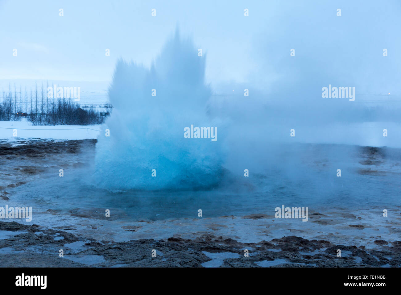 Geyser geothermal area iceland winter hi-res stock photography and ...