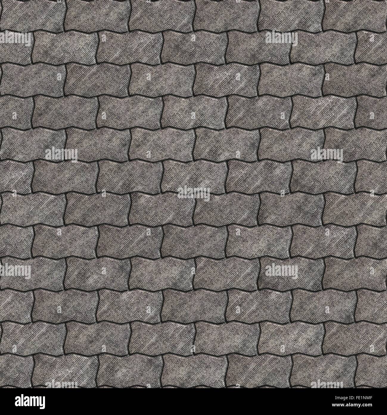 Gray Scuffed Paving Slabs as Wavy Parallelograms Stock Photo - Alamy