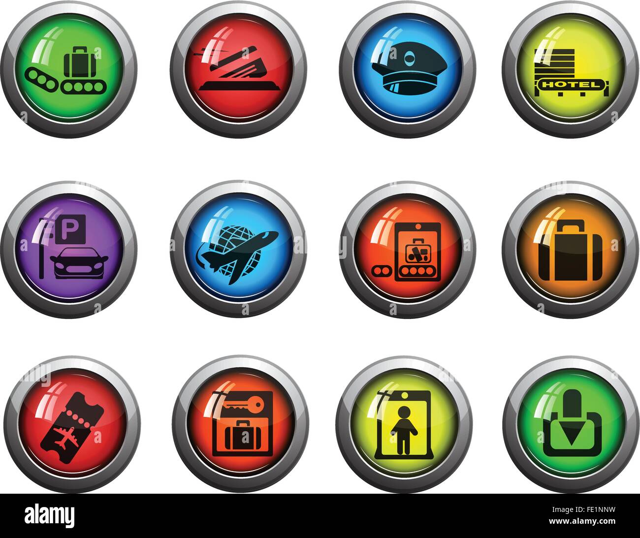 Airport icons set Stock Vector Image & Art - Alamy
