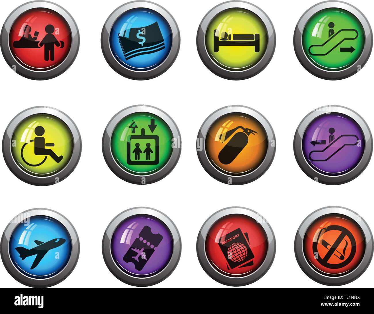Airport icons set Stock Vector Image & Art - Alamy