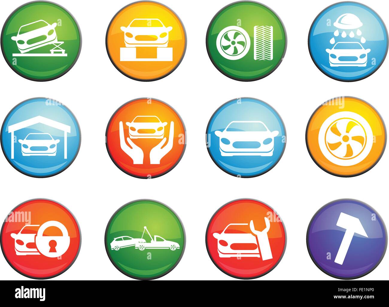 Car service icons set Stock Vector Image & Art - Alamy