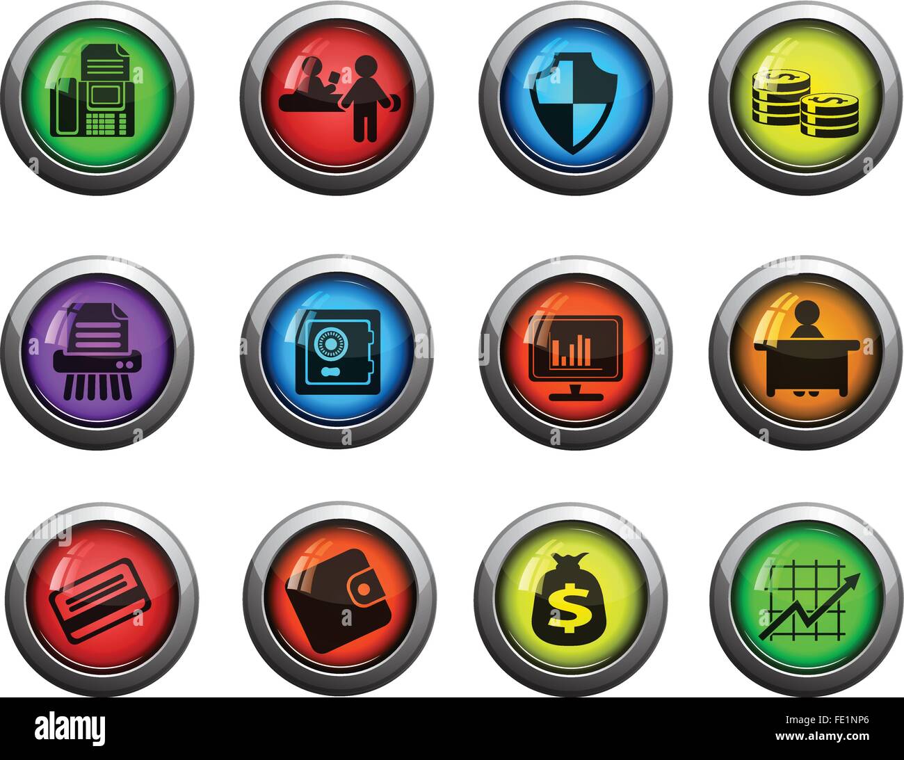 Bank icons set Stock Vector Image & Art - Alamy