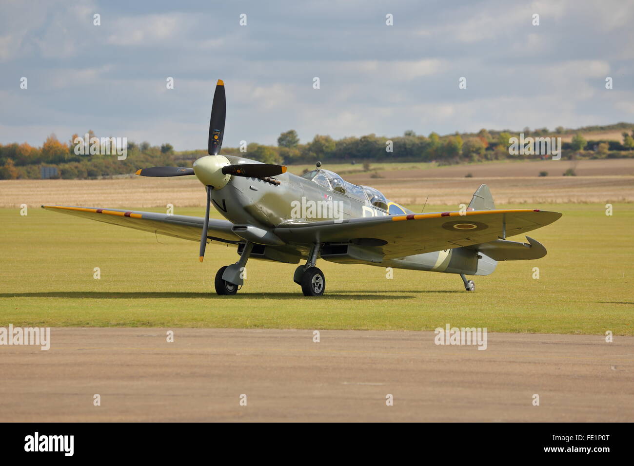 Two-seater Supermarine Spitfire at Duxford Air Show, Cambridge, UK ...