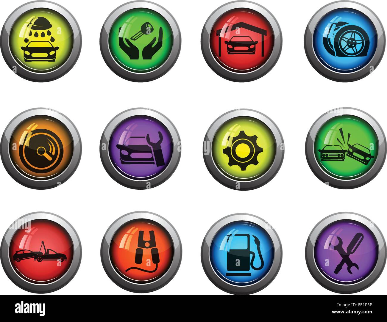 Car wash icons set Stock Vector Images - Alamy