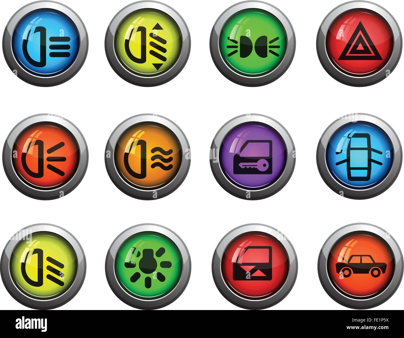 Car interface icons set Stock Vector Image & Art - Alamy