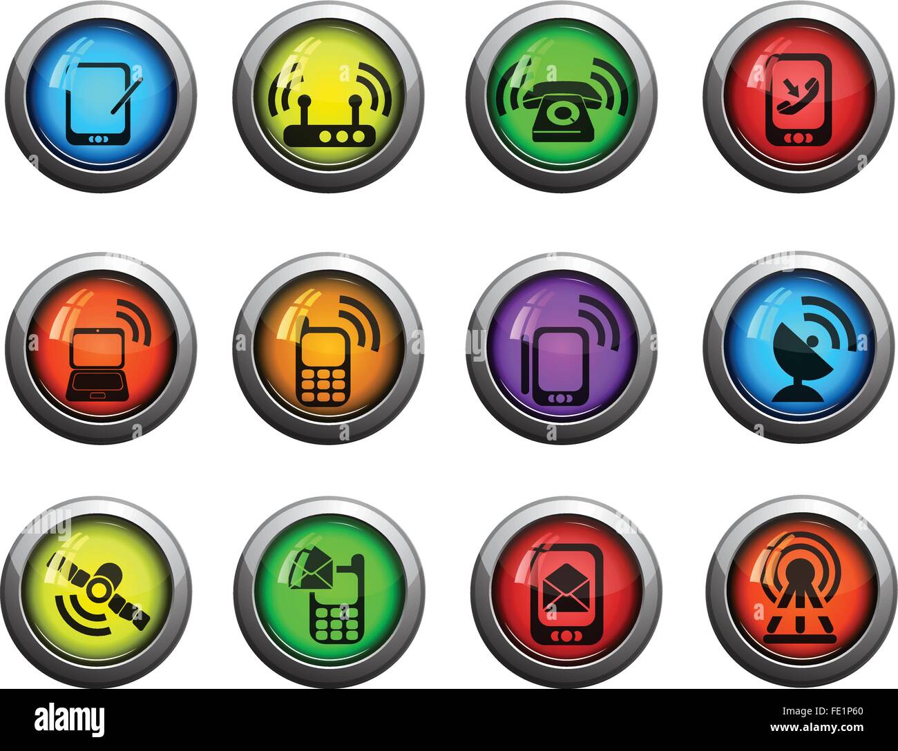 Mobile icons set Stock Vector Image & Art - Alamy