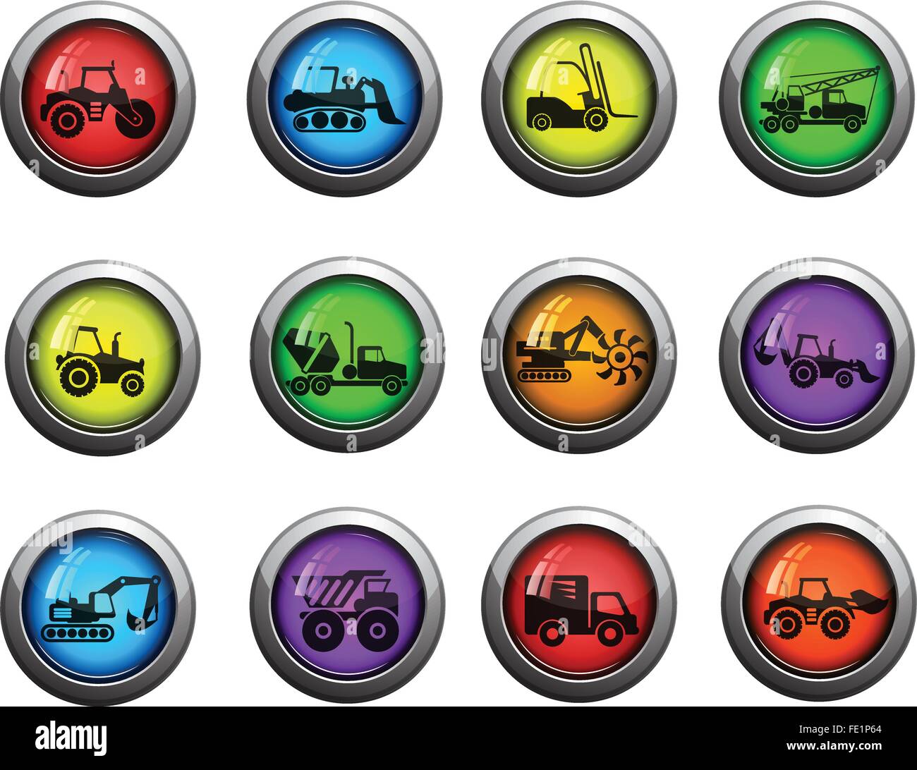 Construction Machines icons set Stock Vector Image & Art - Alamy