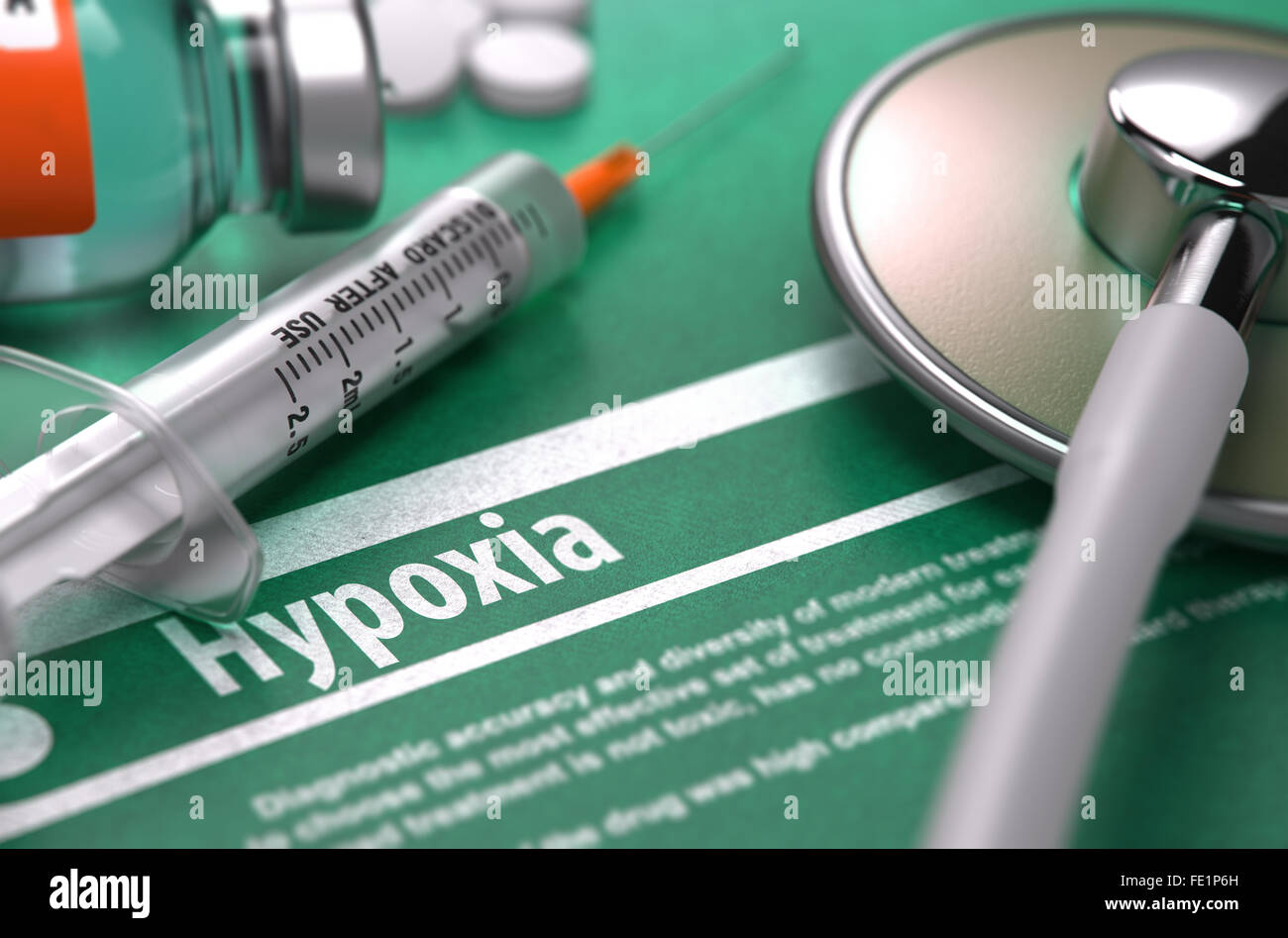 Hypoxia. Medical Concept on Green Background Stock Photo - Alamy