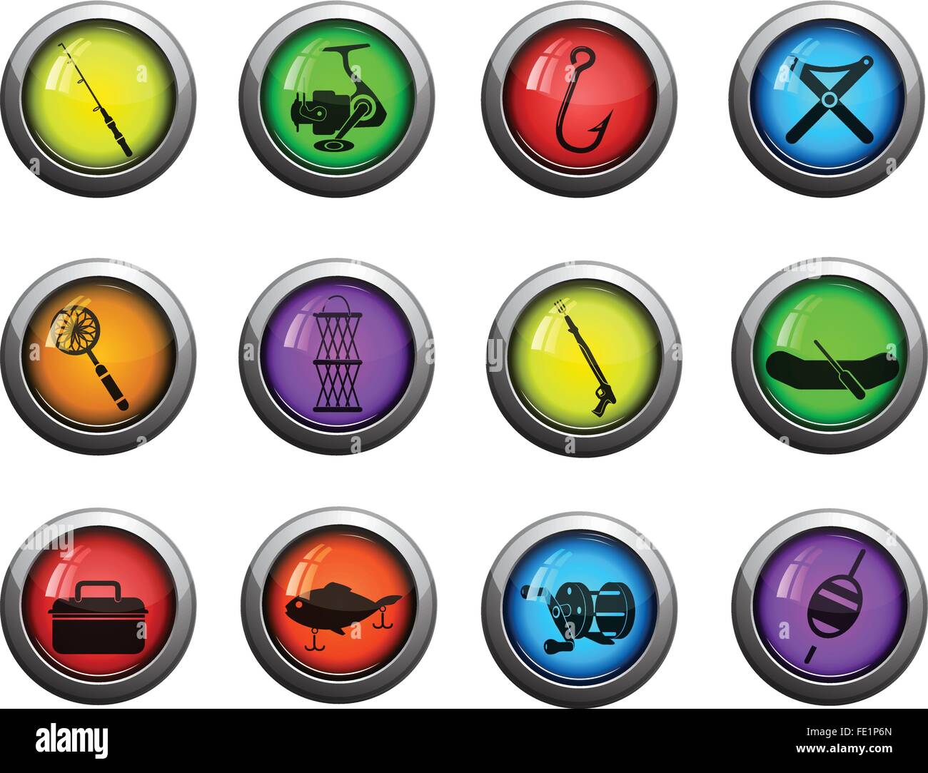 Fishing icon set Stock Vector Image & Art - Alamy