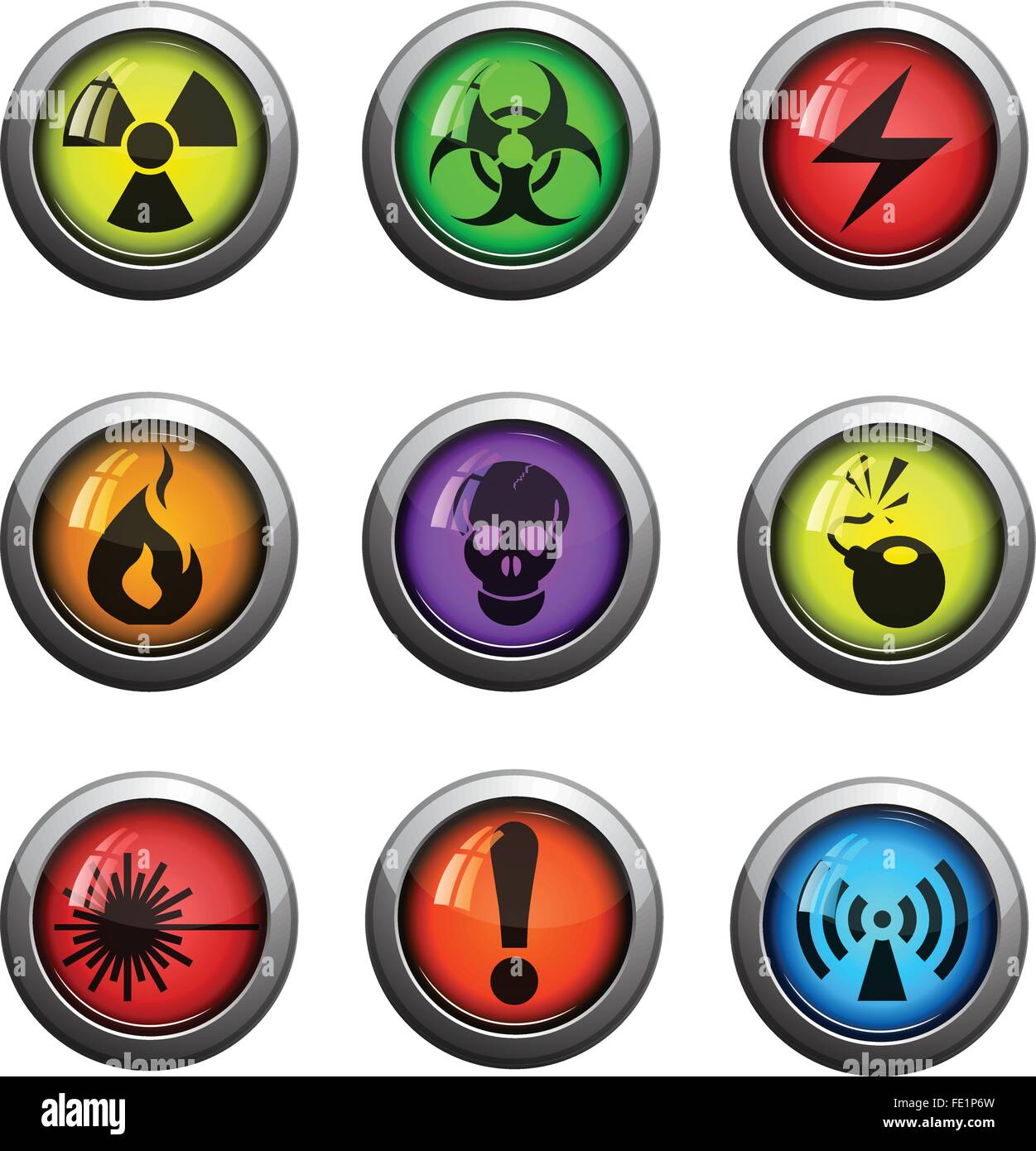 Hazard icons set Stock Vector Image & Art - Alamy