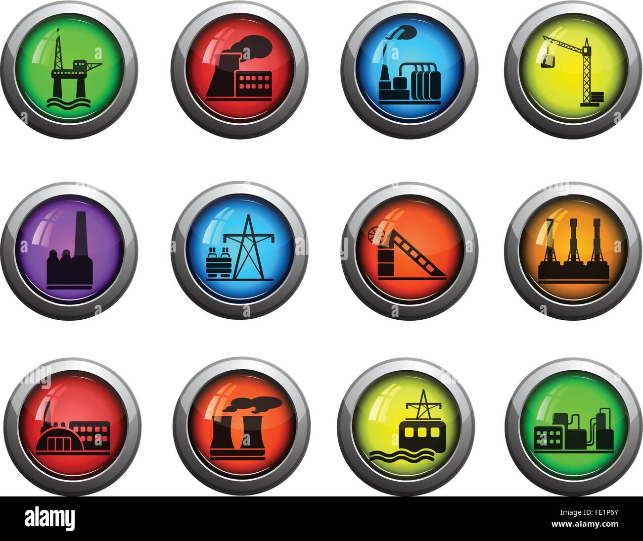 Factory and Industry icons set Stock Vector Image & Art - Alamy