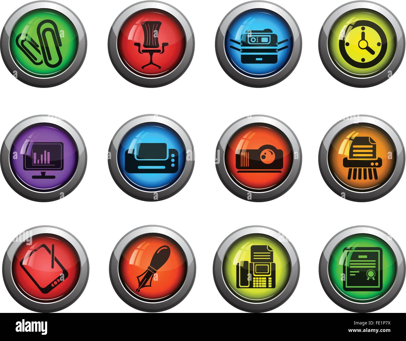 Office icons set Stock Vector Image & Art - Alamy