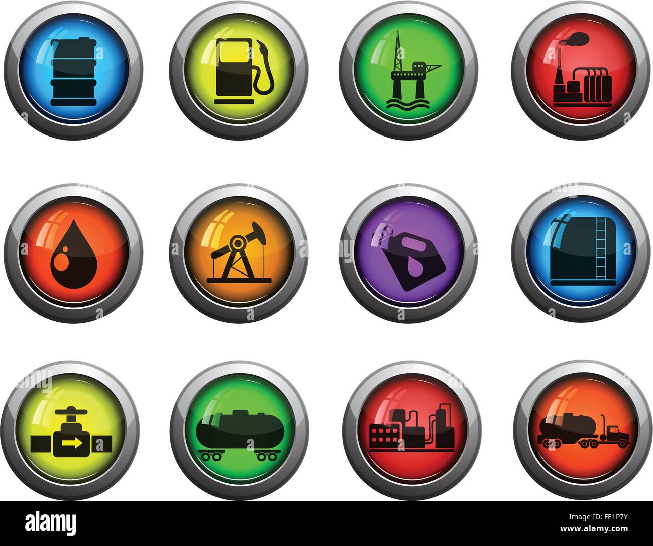 Oil and petrol industry icons set Stock Vector Image & Art - Alamy