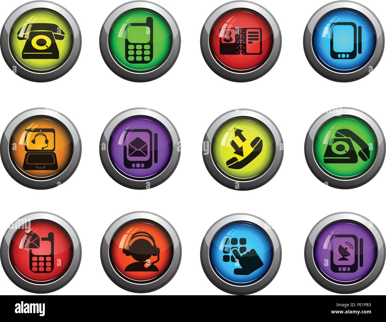 One phone icons set hi-res stock photography and images - Alamy
