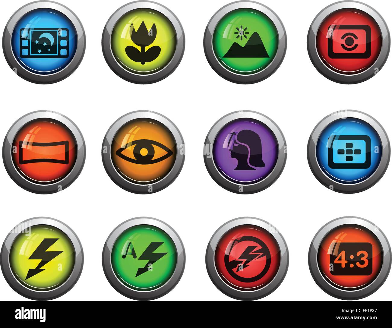 Photo modes icons set Stock Vector Image & Art - Alamy