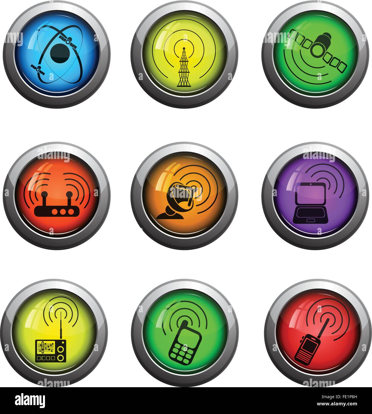 Radio signal icons set Stock Vector Image & Art - Alamy
