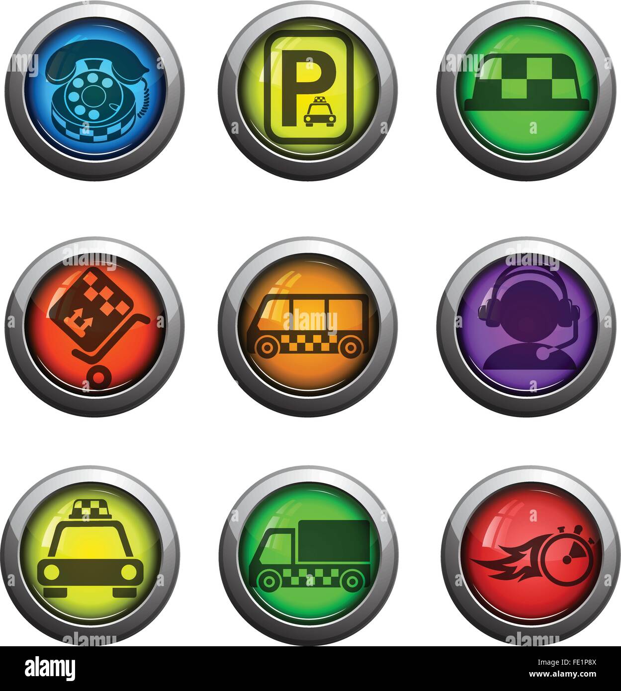 Taxi services icons set Stock Vector Image & Art - Alamy