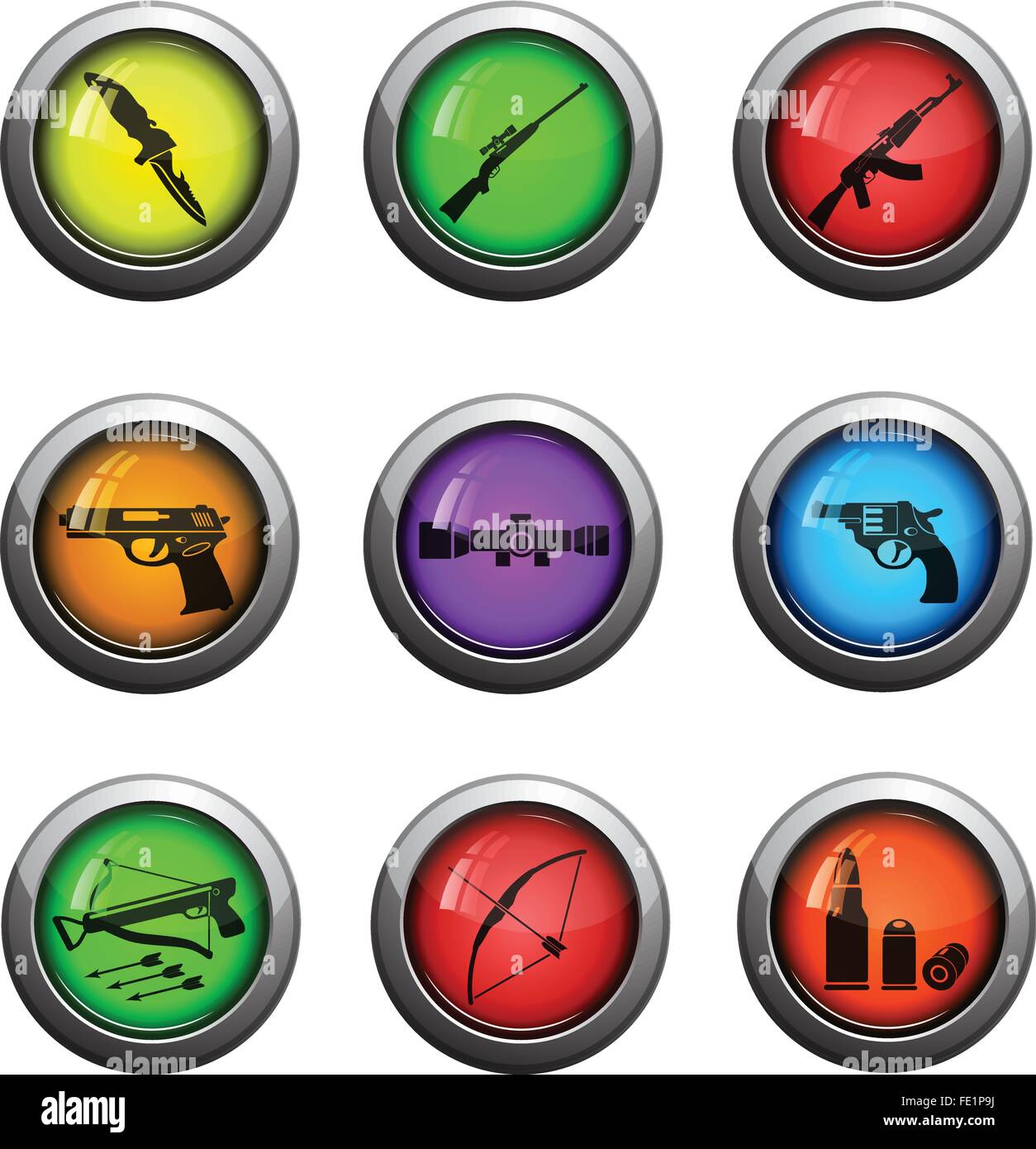 Weapon icon set Stock Vector Image & Art - Alamy