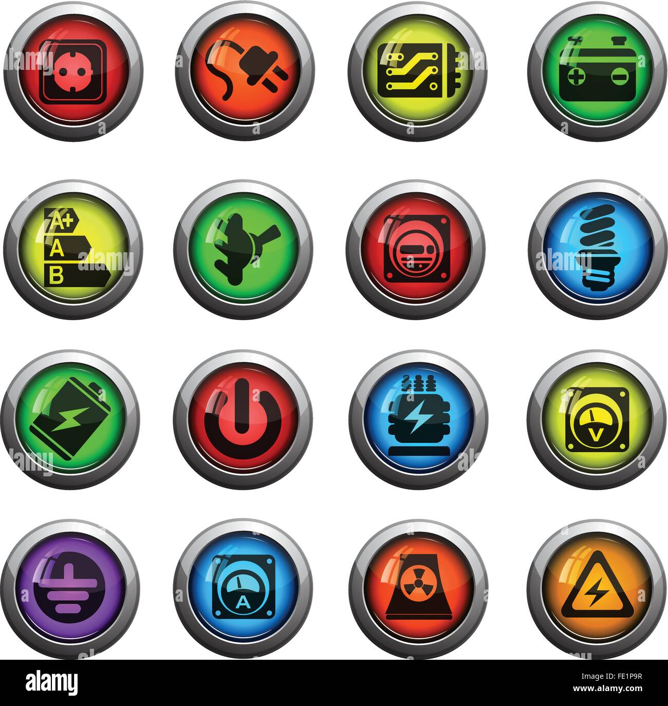 Electricity icons set Stock Vector Image & Art - Alamy