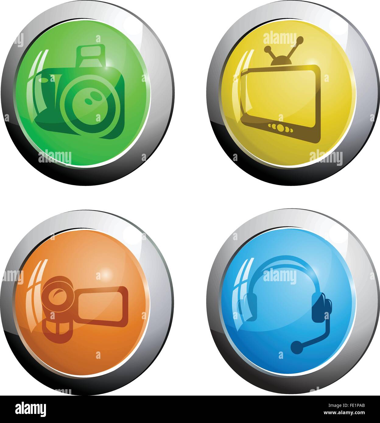 Media icons set Stock Vector Image & Art - Alamy