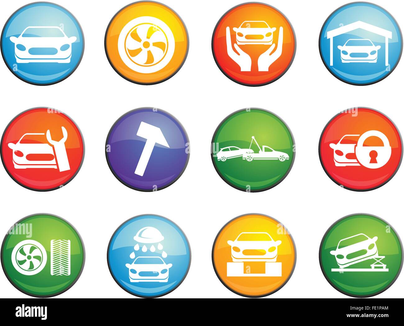 Car service icons set Stock Vector Image & Art - Alamy