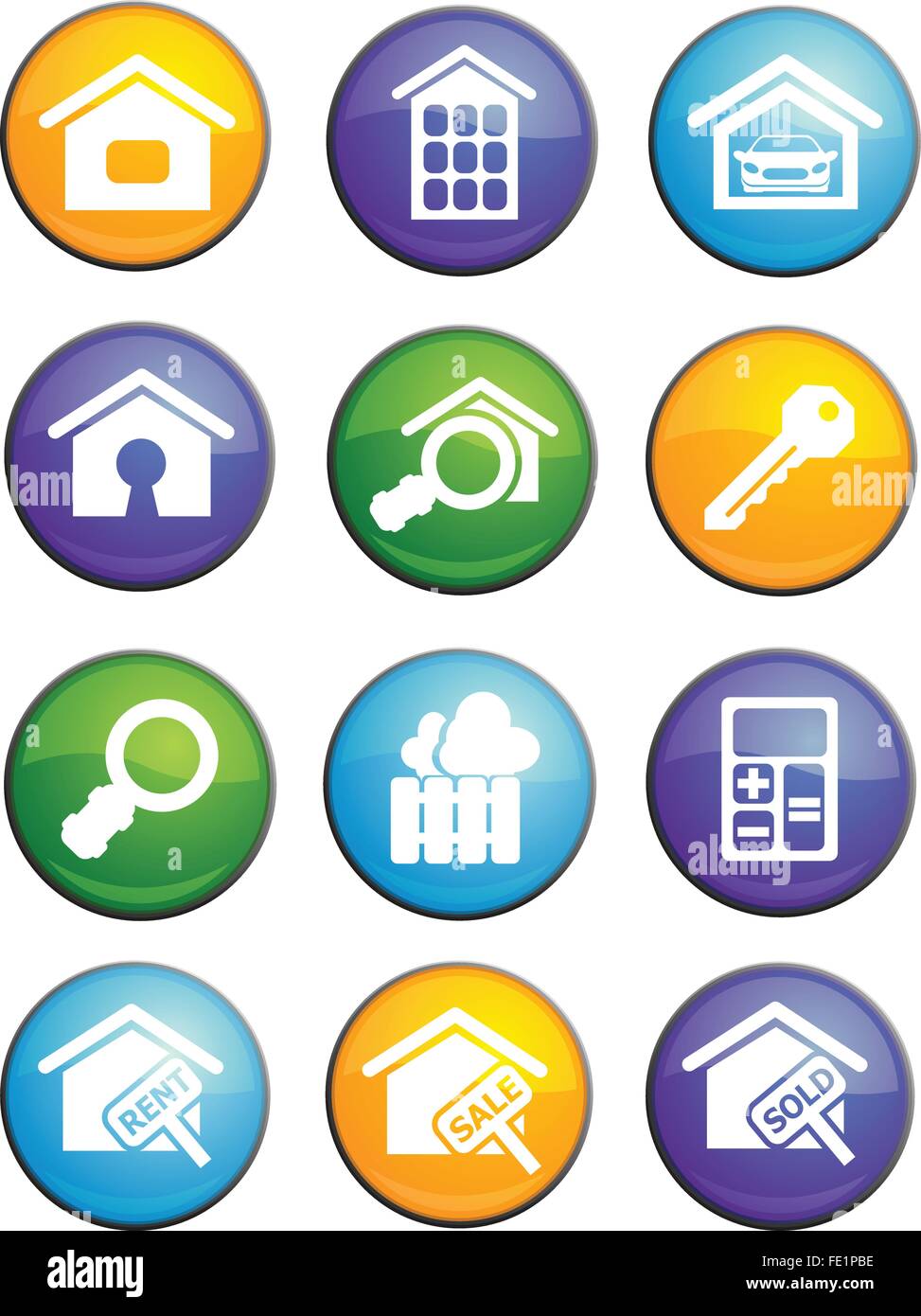 Real estate icons set Stock Vector Image & Art - Alamy