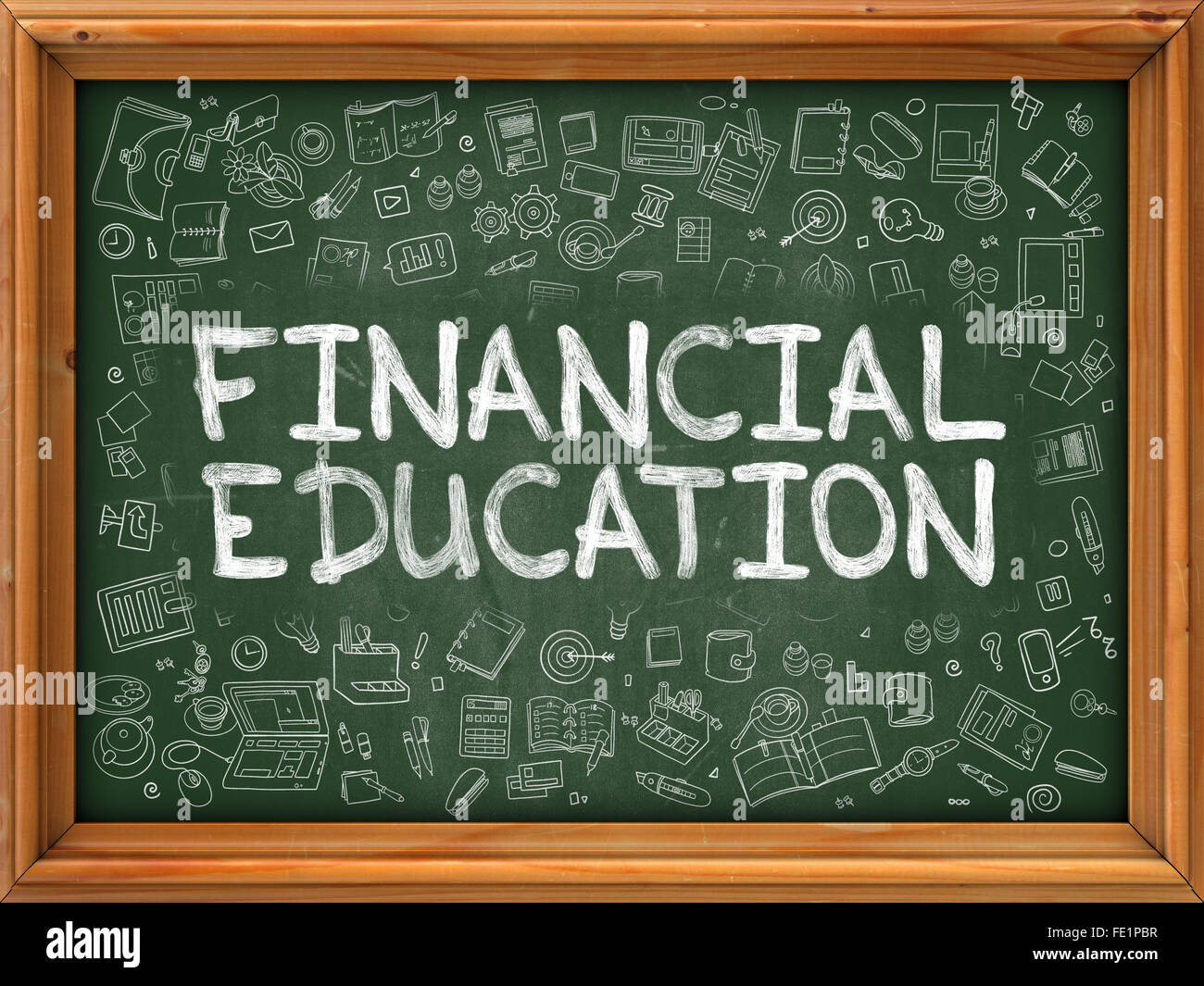 Financial Education - Hand Drawn on Green Chalkboard Stock Photo - Alamy