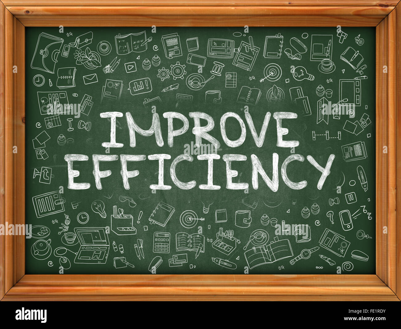 Hand Drawn Improve Efficiency on Green Chalkboard Stock Photo - Alamy