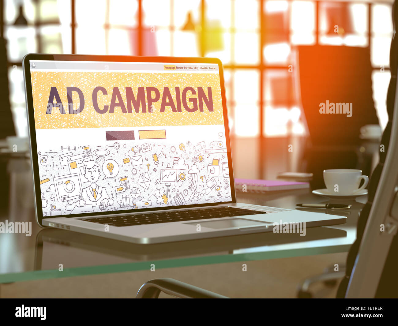 Ad Campaign Concept on Laptop Screen Stock Photo - Alamy