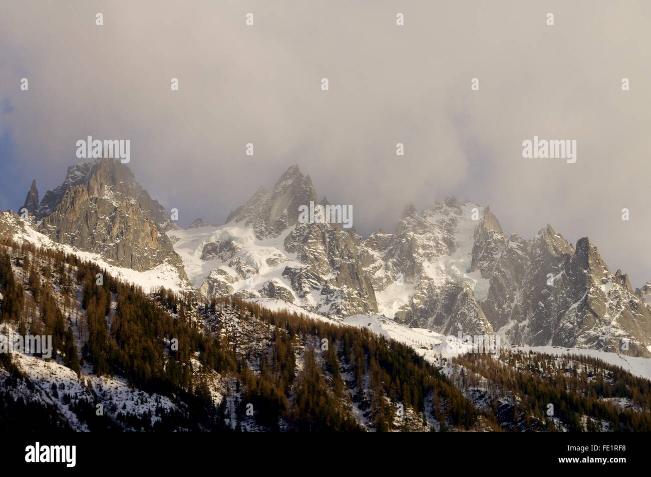 Aiguilles du Chamonix, Mont Blanc Massif, Alps, Chamonix, France Stock ...