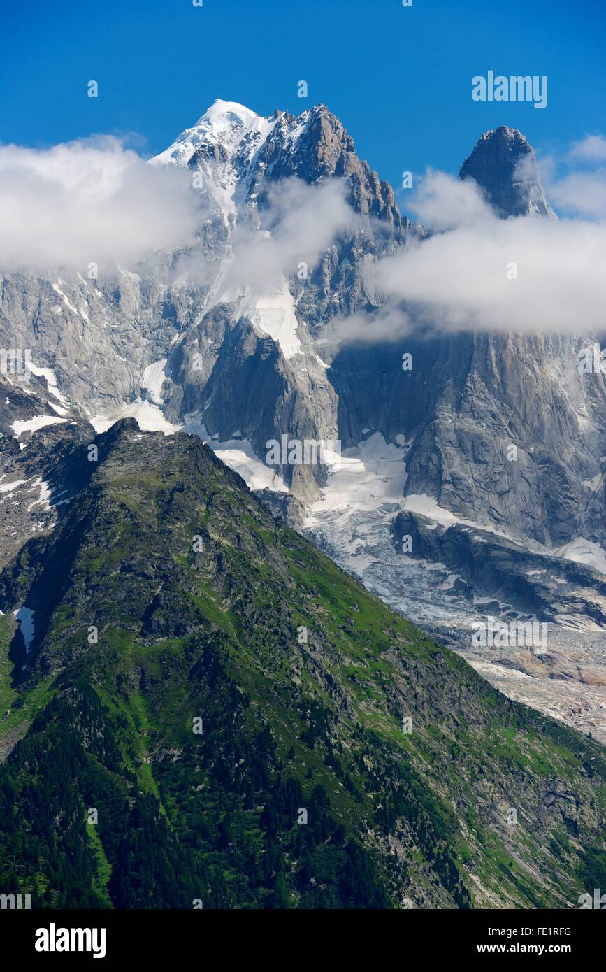 Aiguille Verte and Dru Peak, Aiguilles du Chamonix, Mont Blanc Massif ...
