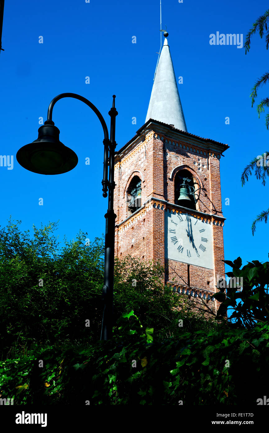 castellanza old abstract in italy the wall and church tower bell sunny ...