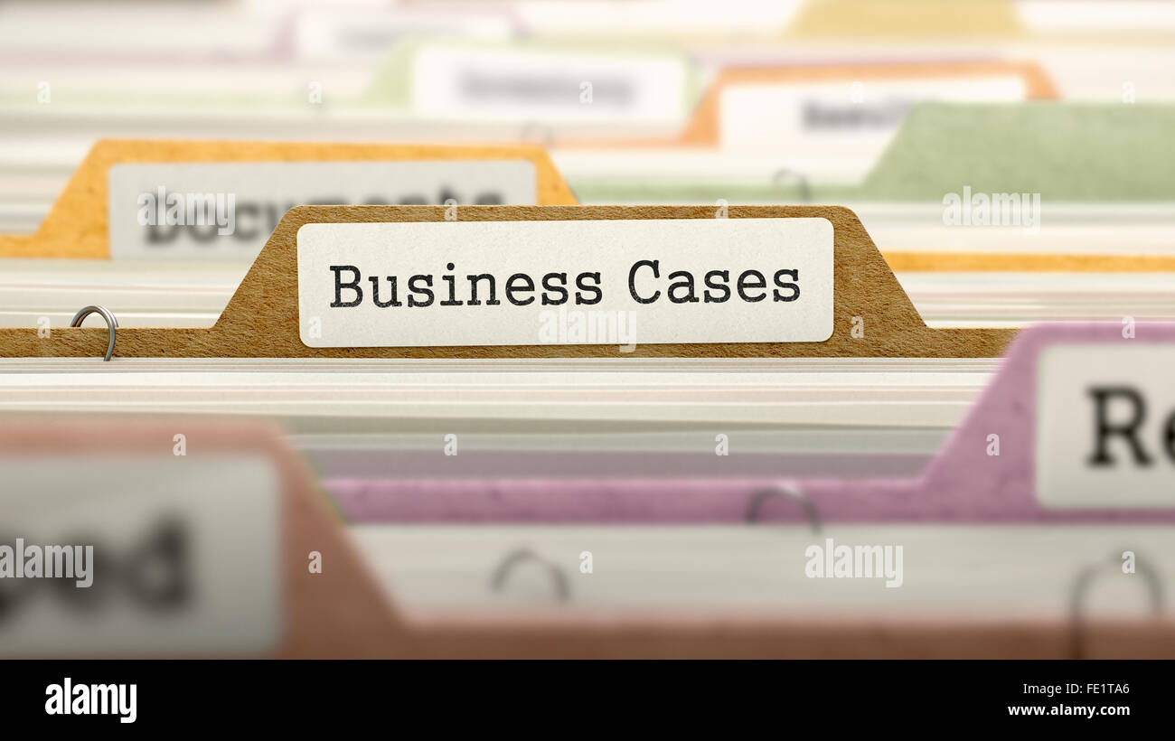 File Folder Labeled as Business Cases Stock Photo - Alamy
