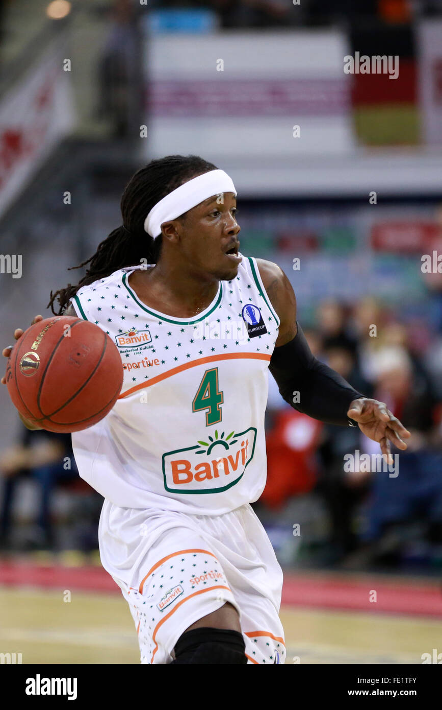 03.02.2016 - Munich; Courtney Fortson (No.4, Banvit Bandirma Turkey) in ...