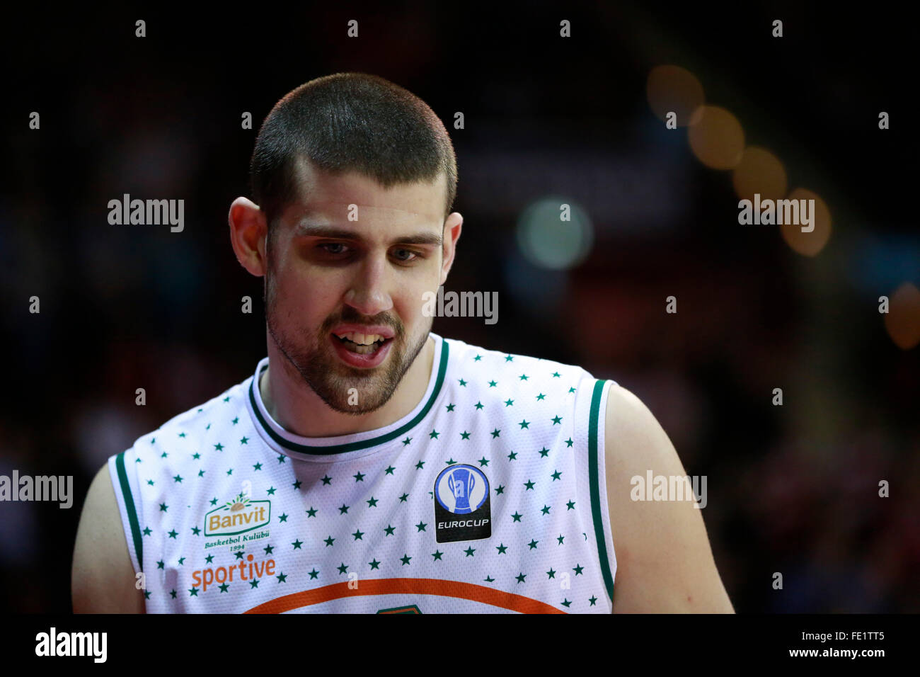 03.02.2016 - Munich; Adrien Moerman (No.18, Banvit Bandirma Turkey) in ...